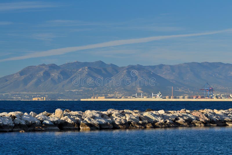 The beach el palo stock photo. Image of mist, stone, blue - 22818030
