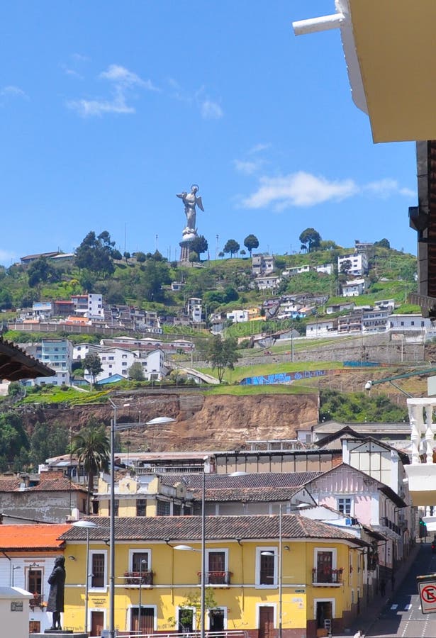 El Panecillo and the Virgin of Quito Stock Photo - Image of ...