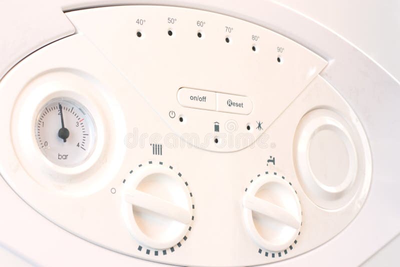 El Panel De La Caldera De Calefacción Central Foto de archivo - Imagen ...