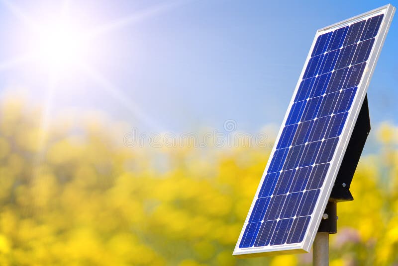 El panel solar imagen de archivo. Imagen de células, flor - 9457845