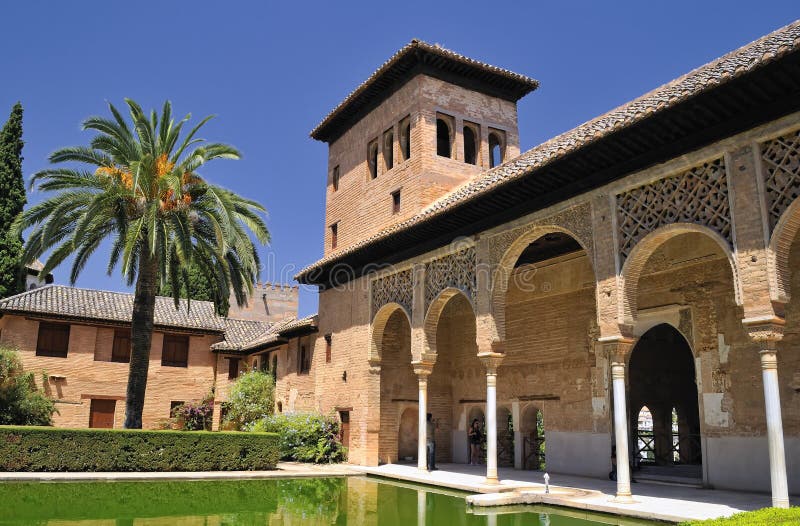 Jardines Del Palacio De Partal En Alhambra, Granada, España Imagen de ...