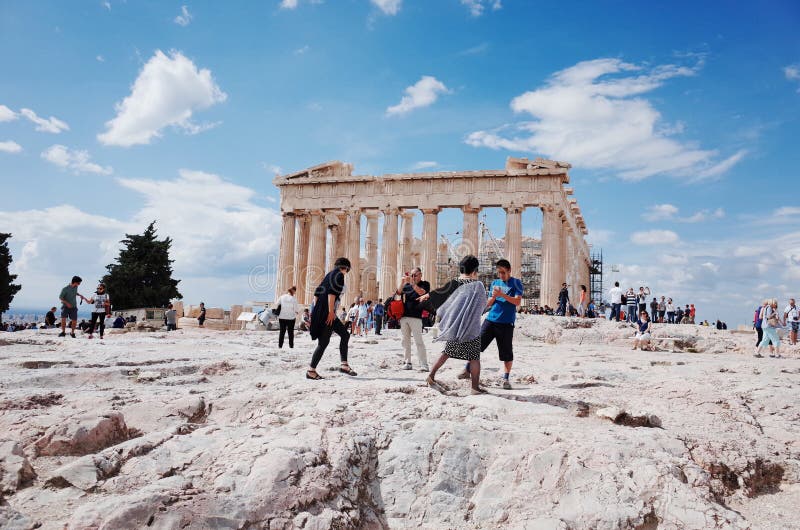 El Parthenon, Atenas, Grecia Fotografía editorial - Imagen de recorrido ...