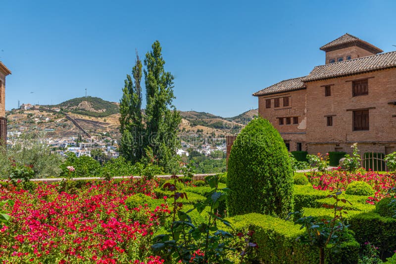 El Partial Wing of Alhambra Fortress in Granada, Spain Stock Image ...