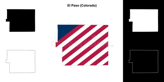 El Paso outline map stock vector. Illustration of border - 323856489