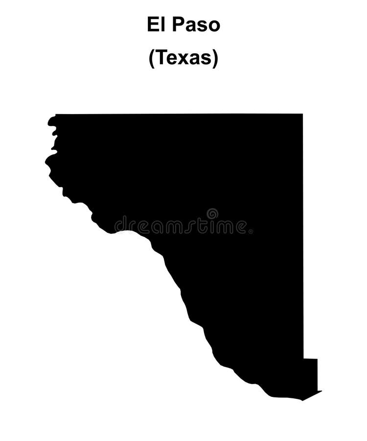 El Paso outline map stock illustration. Illustration of contour - 361791256