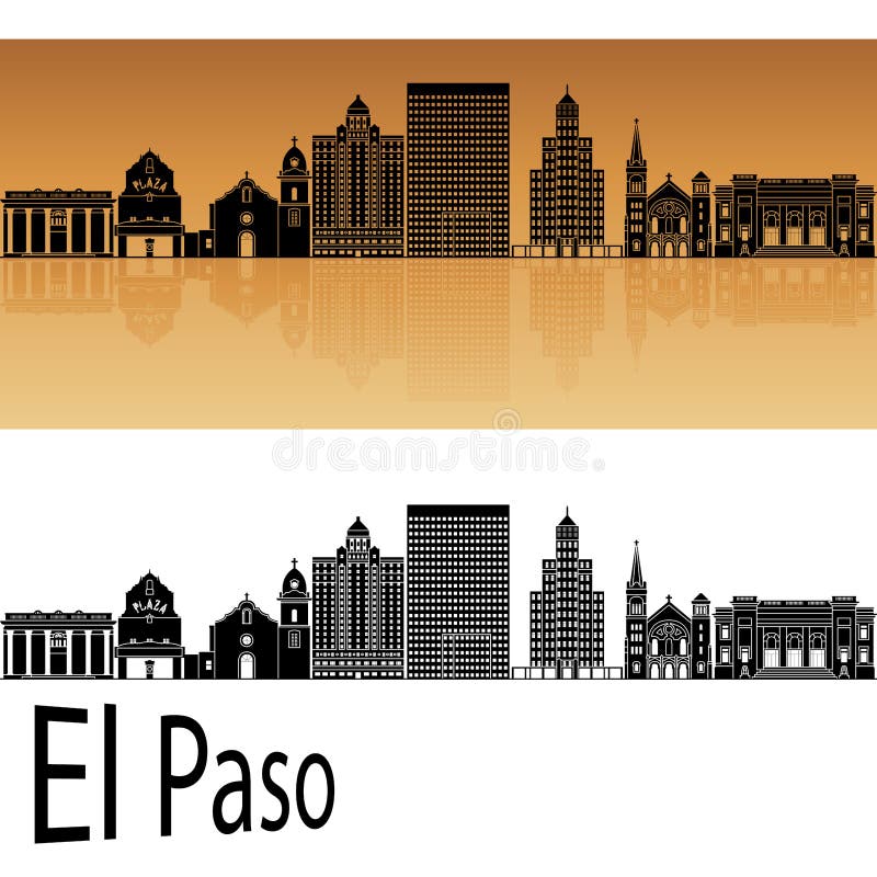 El Paso Usa Skyline and Landmarks Silhouette Stock Vector ...
