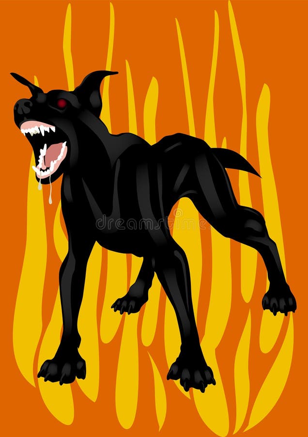 Cabeza De Perro Del Infierno Ilustración del Vector - Ilustración de ...