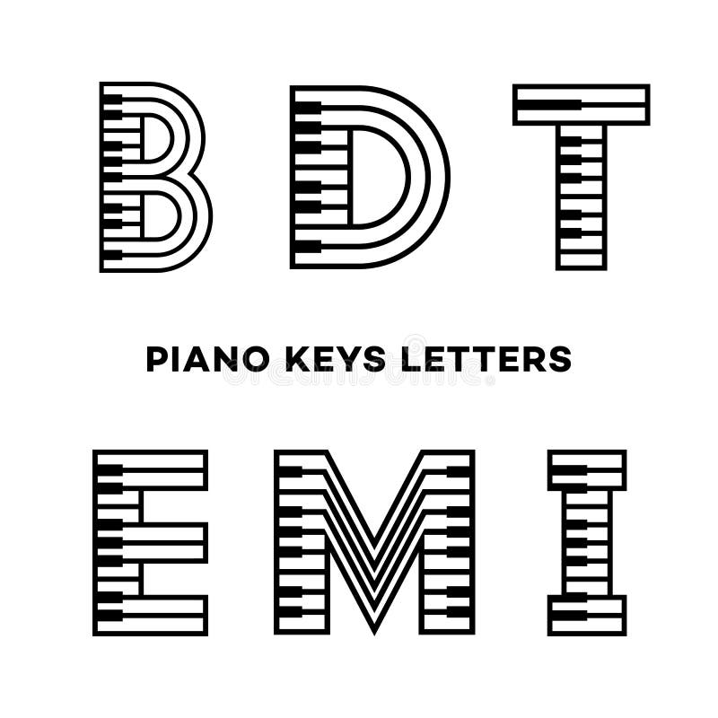 El piano cierra letras ilustración del vector. Ilustración de ...