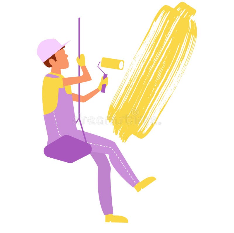 El Pintor Pinta El Vector De La Pared Ilustración del Vector ...