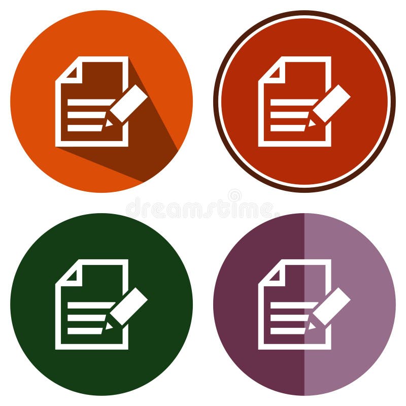 El Plano De Los Iconos Escribe Ilustración del Vector - Ilustración de ...