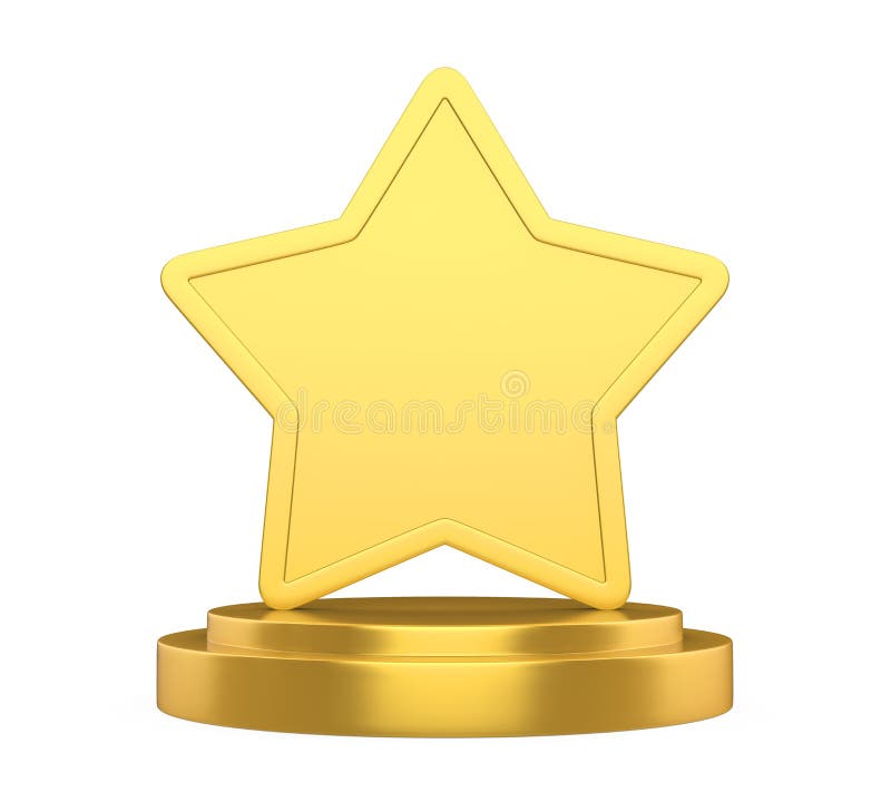 Premio De Oro En Forma De La Estrella Aislado En Blanco Trofeo De La ... Premio De Oro En Forma De La Estrella Aislado En Blanco Trofeo De La ...