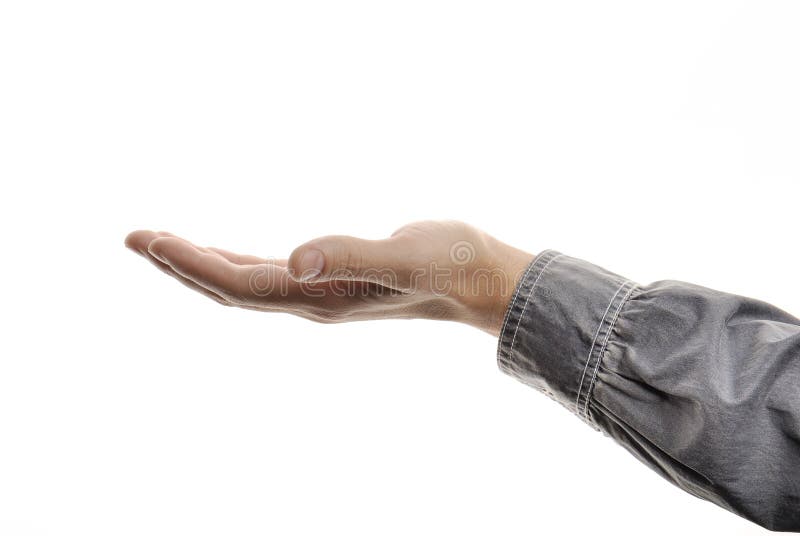 El Primer Sirve La Mano Aislada En Blanco Foto de archivo - Imagen de ...