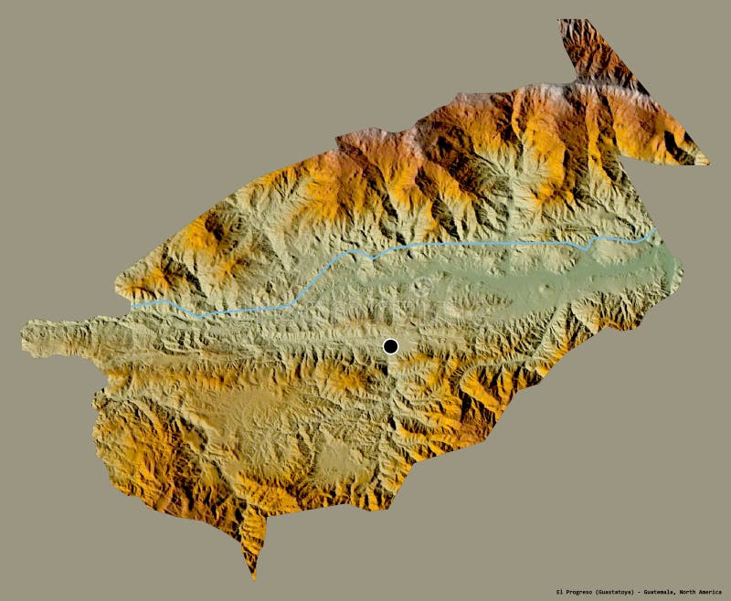 El Progreso, Department of Guatemala, on Solid. Relief Stock ...