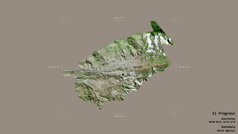 El Progreso - Guatemala. Bounding Box. Satellite Stock Illustration ...