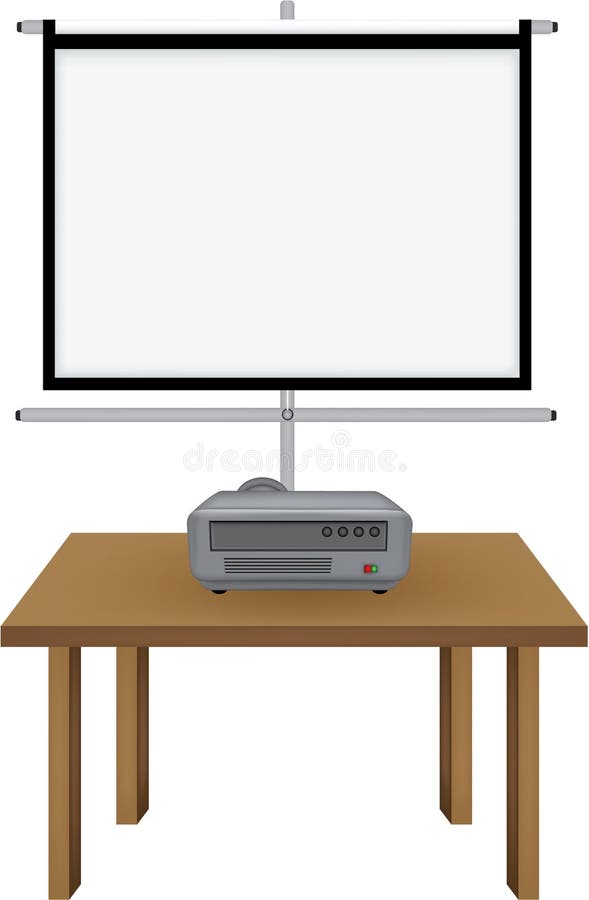 El Proyector Y Projectorscreen Stock de ilustración - Ilustración de ...