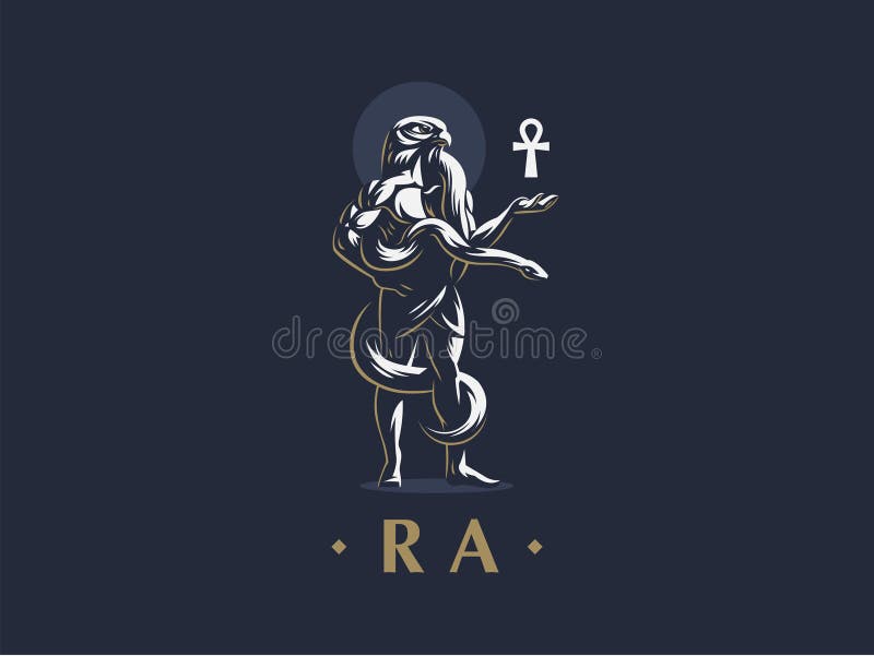 El Ra Egipcio De Dios Guarda El Ankh Ilustración del Vector ...