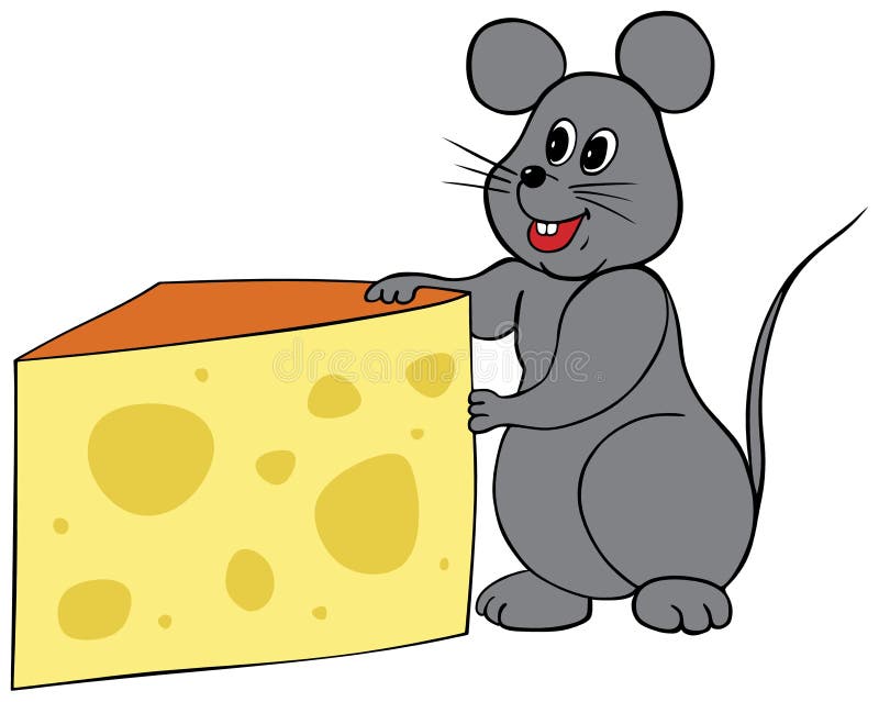 El ratón come el queso ilustración del vector. Ilustración de suerte ...