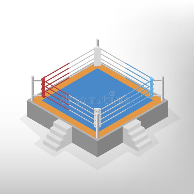 El Ring De Boxeo Es Un Isométrico, Ejemplo Del Vector Ilustración del ...