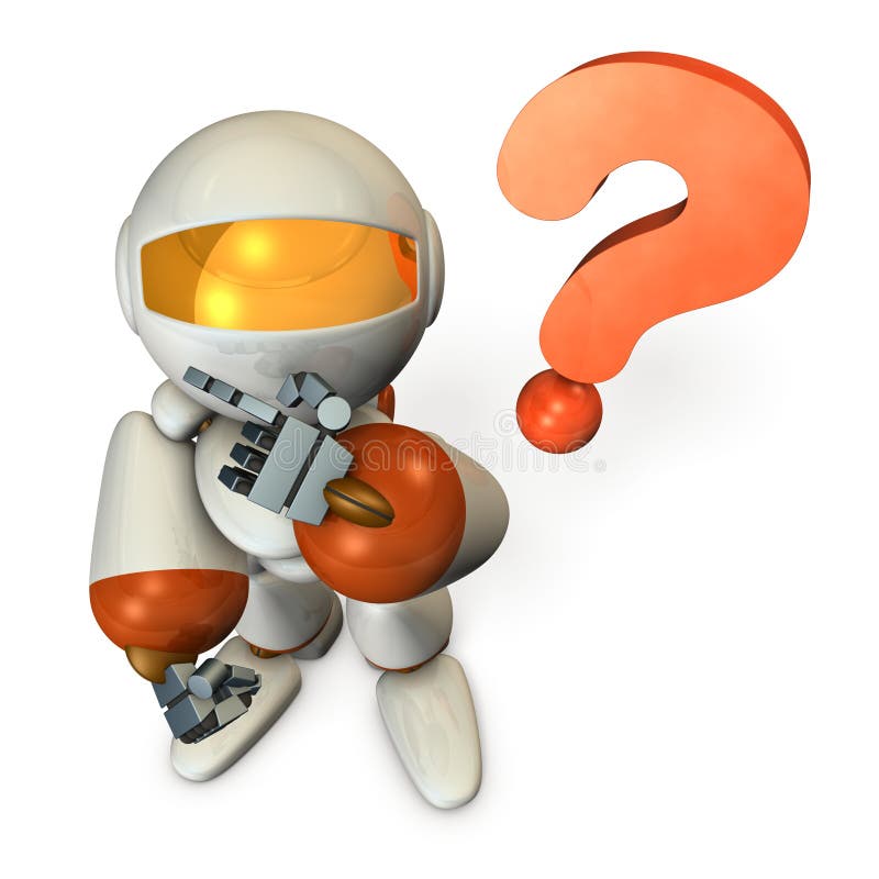 El Robot Está Intentando Solucionar La Duda Stock de ilustración ...