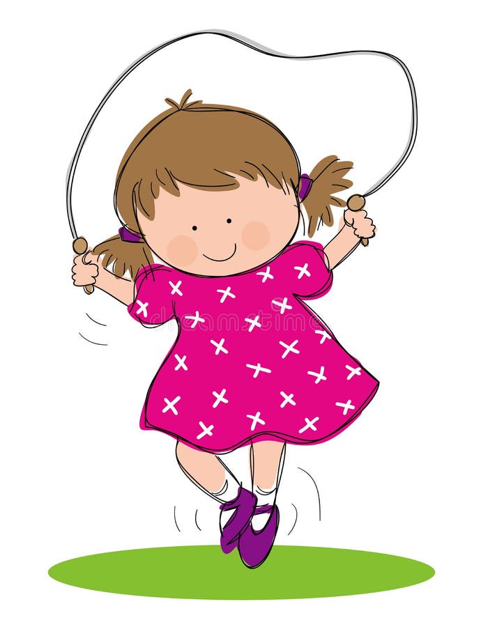 El saltar de la muchacha ilustración del vector. Ilustración de ...