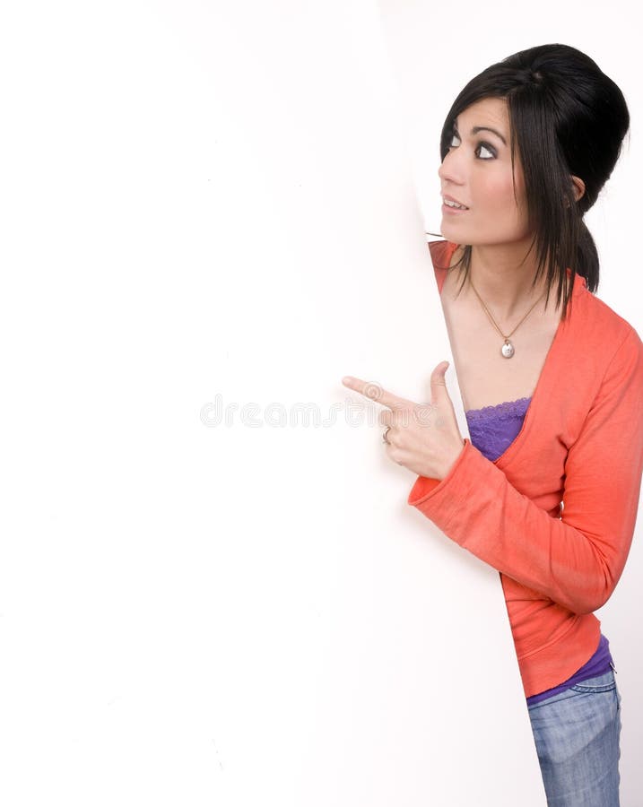 El señalar foto de archivo. Imagen de retrato, rayo, hembra - 23849238