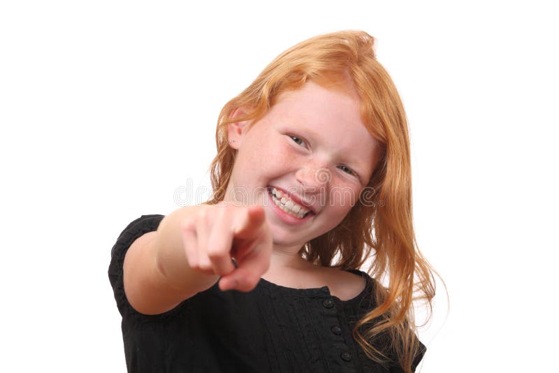 El señalar imagen de archivo. Imagen de aislado, muchacha - 33719523