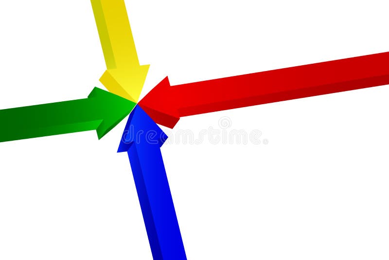 Cuatro flechas ilustración del vector. Ilustración de flechas - 18045063