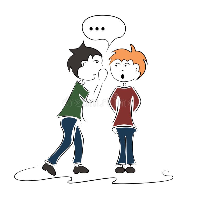 Dos Personas Para Hablar Secreto Stock de ilustración - Ilustración de ...