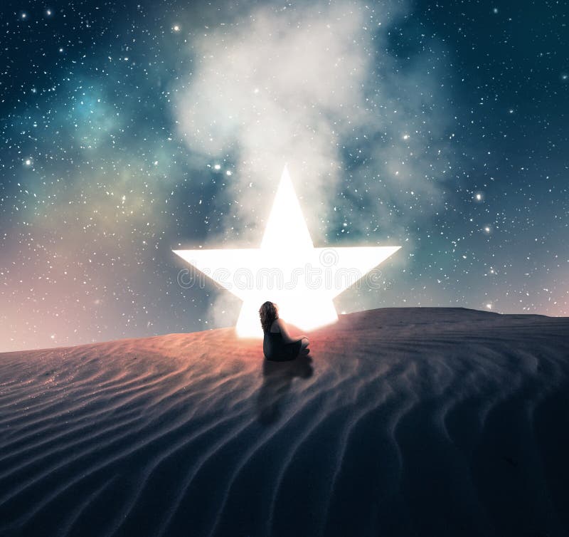 El Sentarse Al Lado De Una Estrella Caida Foto de archivo - Imagen de ...