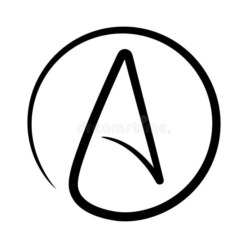 El Signo Ateo. Ilustración Vectorial Aislada Stock de ilustración ...