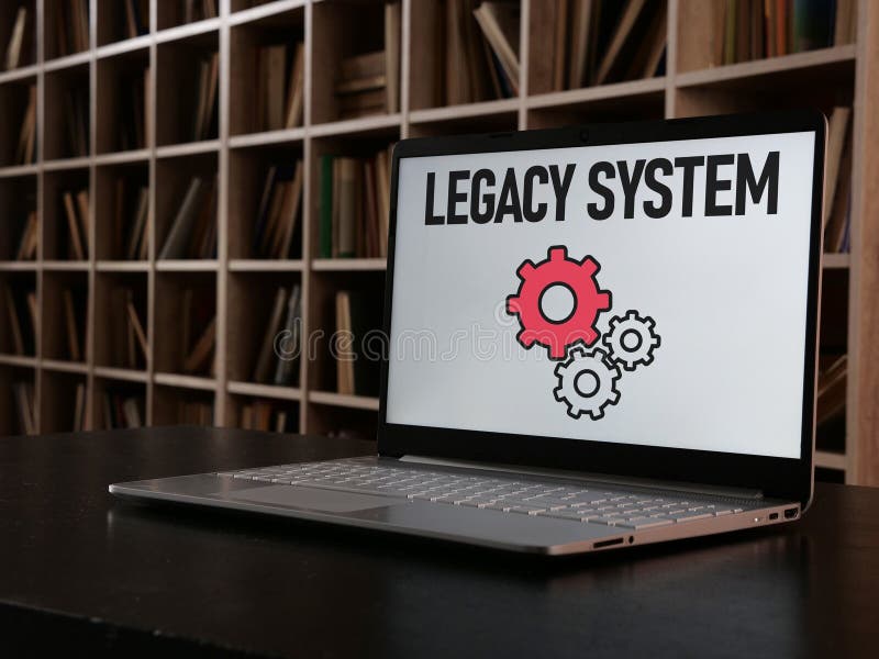 El Sistema Heredado Se Muestra Utilizando El Texto Foto de archivo ...
