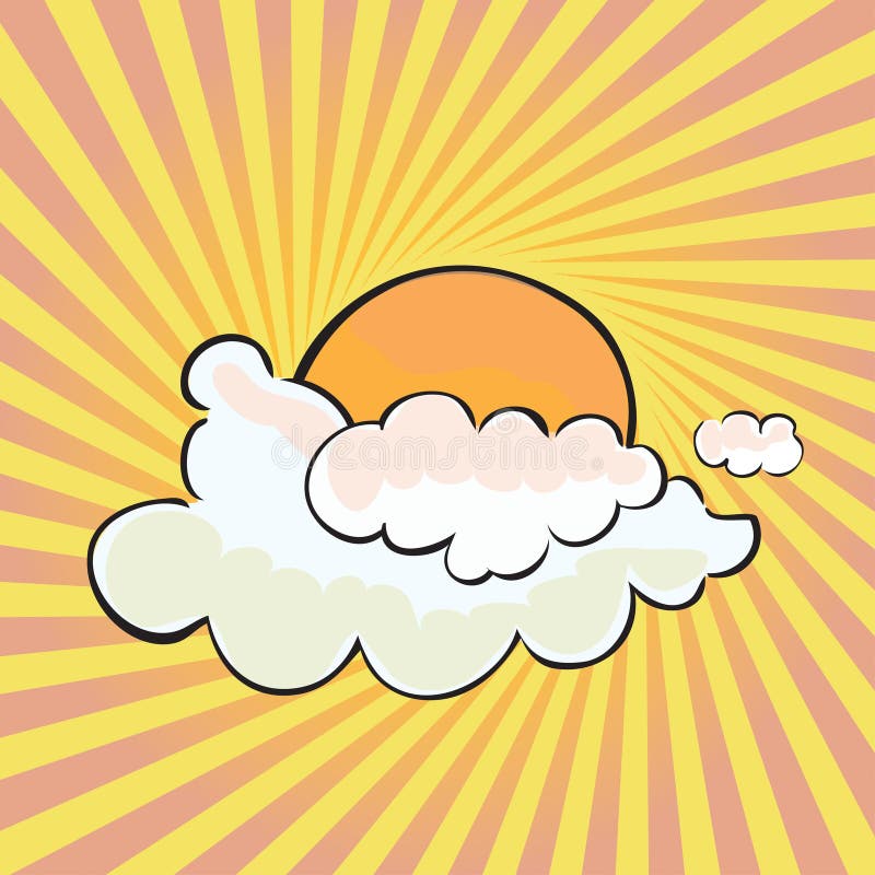 El sol y las nubes ilustración del vector. Ilustración de sunlight ...