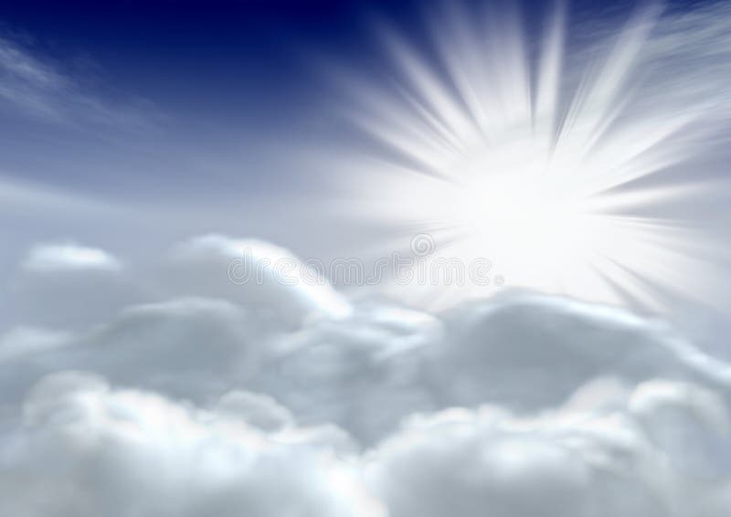 El sol y las nubes stock de ilustración. Ilustración de celaje - 6374533
