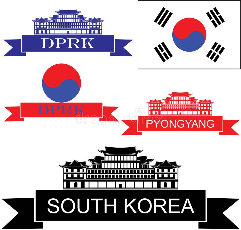 Logotipo De La Corea Del Sur Arquitectura Surcoreana Aislada En El ...