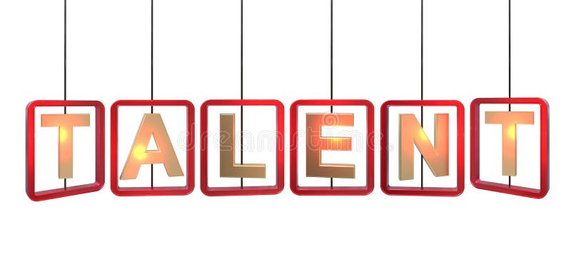 El Talento Pone Letras a La Ejecución Stock de ilustración ...