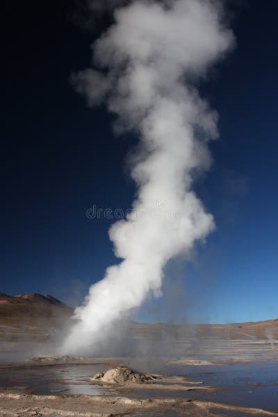 El Tatio column of steam stock photo. Image of sunrise - 10900564