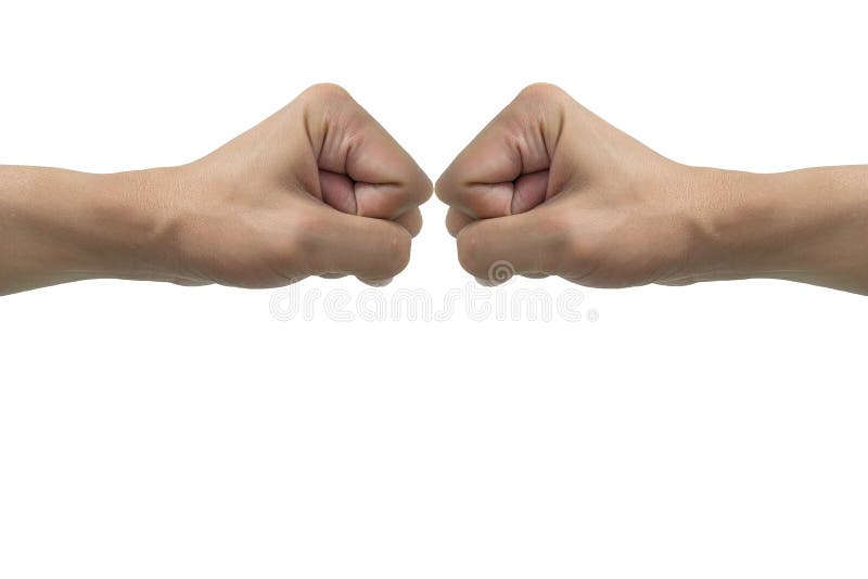 El Topar Aislado De Las Manos Del Puño Imagen de archivo - Imagen de ...