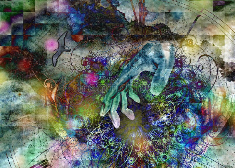 El toque de dios stock de ilustración. Ilustración de tierra - 212091302