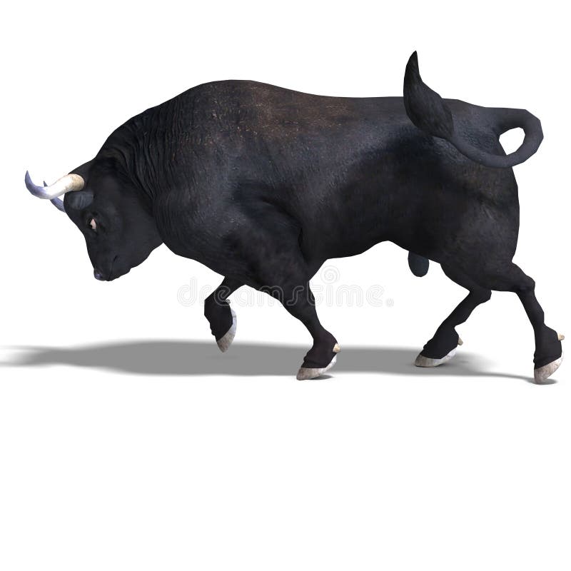 El Toro Negro Está Listo Para La Lucha Stock de ilustración ...