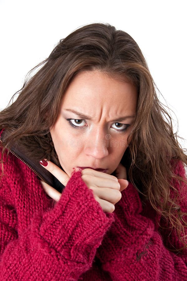 El toser de la mujer joven imagen de archivo. Imagen de pelo - 21757167