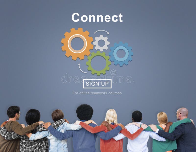 El Trabajo En Equipo Con Conecta Concepto De La Interacción Imagen de ...