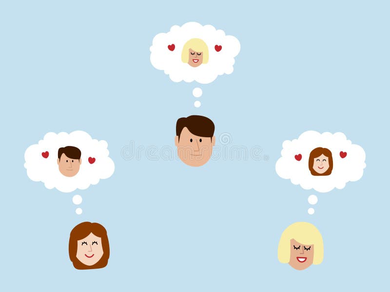 El triángulo de amor stock de ilustración. Ilustración de atractivo ...