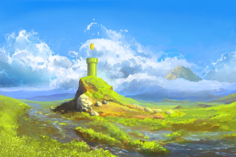 El tubo de Mario estupendo stock de ilustración. Ilustración de azul ...