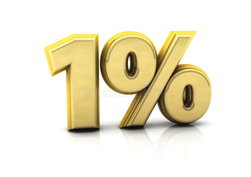 El un por ciento de oro stock de ilustración. Ilustración de texto ...