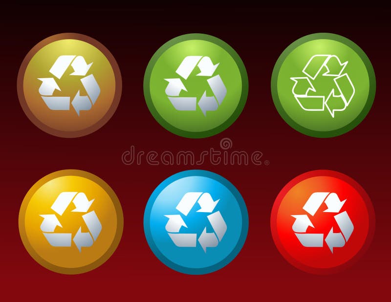 El Vector Recicla Símbolos De Los Iconos De Los Botones Stock de ...