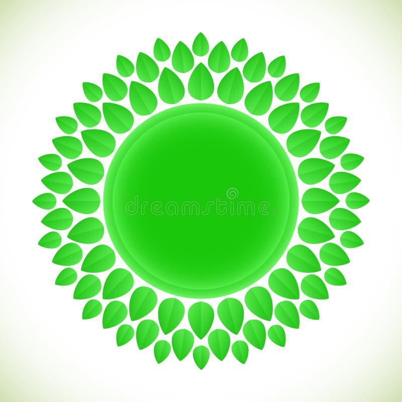 El Verde Deja Forma Del Sol Ilustración del Vector - Ilustración de ...