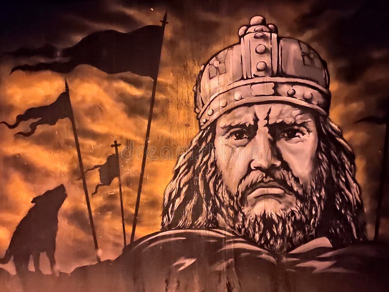 El Zar Dushan Emperador Del Graffiti Del Estado Medieval Serbio Imagen ...