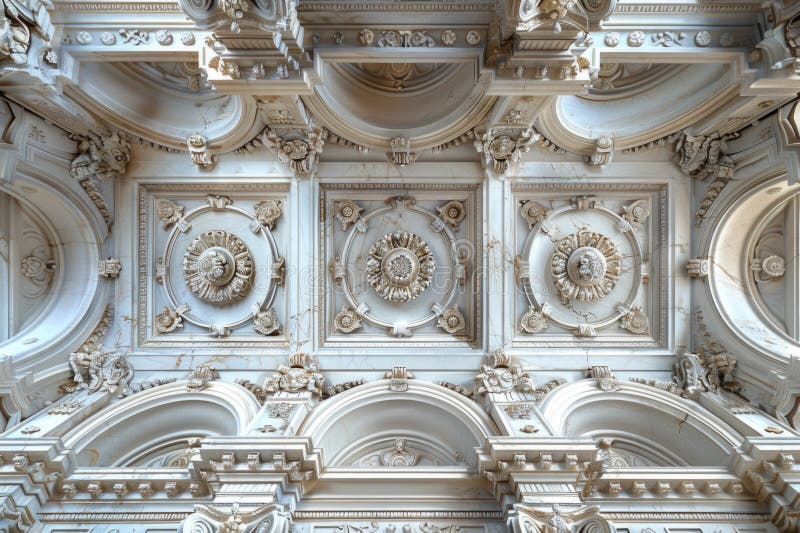 Elaborate Baroque Marble Ceiling Design: Intricate Ornament Stock ...