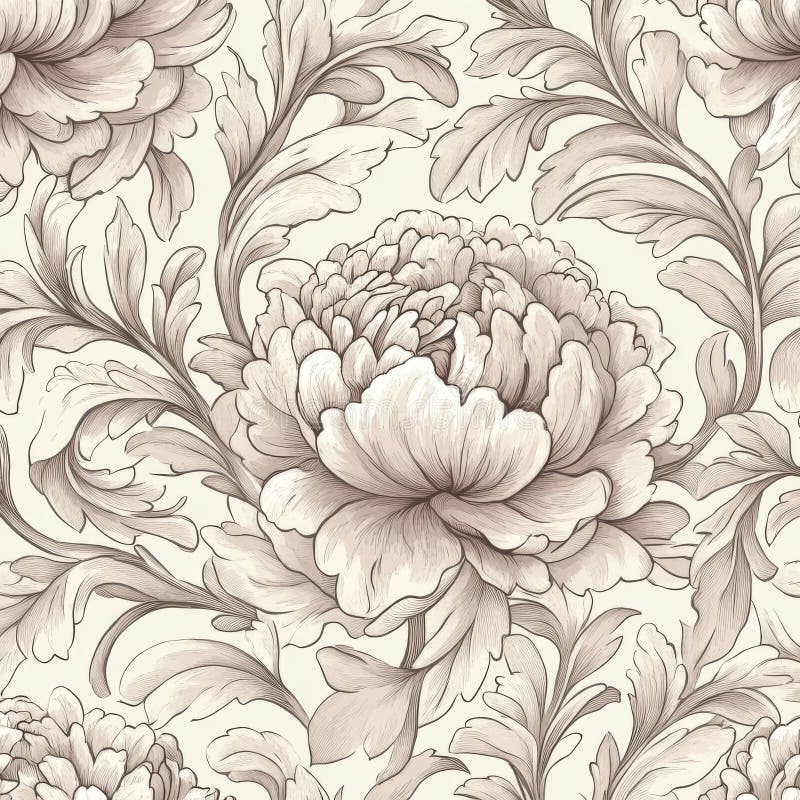 Elaborate Floral Design: Refined Botanical Pattern with a Vintage Feel ...