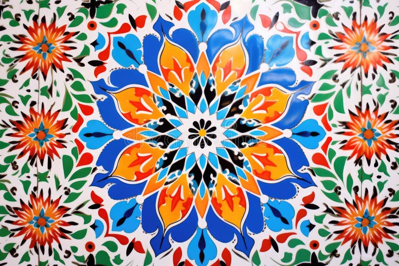 Elaborate Middle Eastern Design on Ceramic Tiles Stock Image - Image of ...